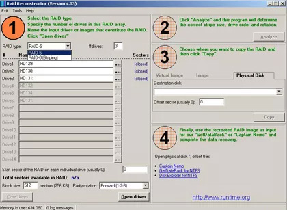 Использование RAID Reconstructor для программной сборки RAID5